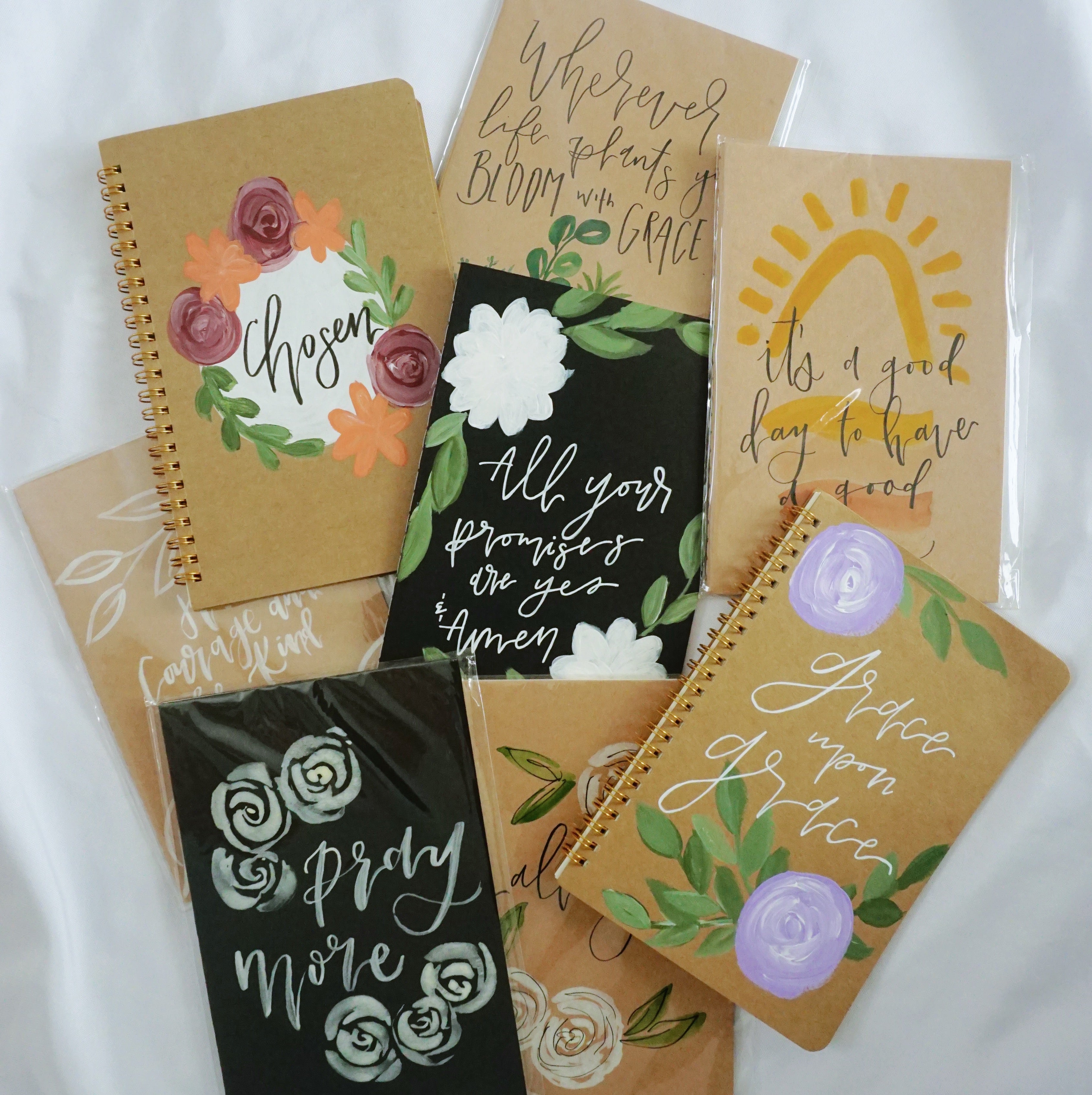 Hand Painted Watercolor and Modern Calligraphy Journals - Joyous Heart ...
